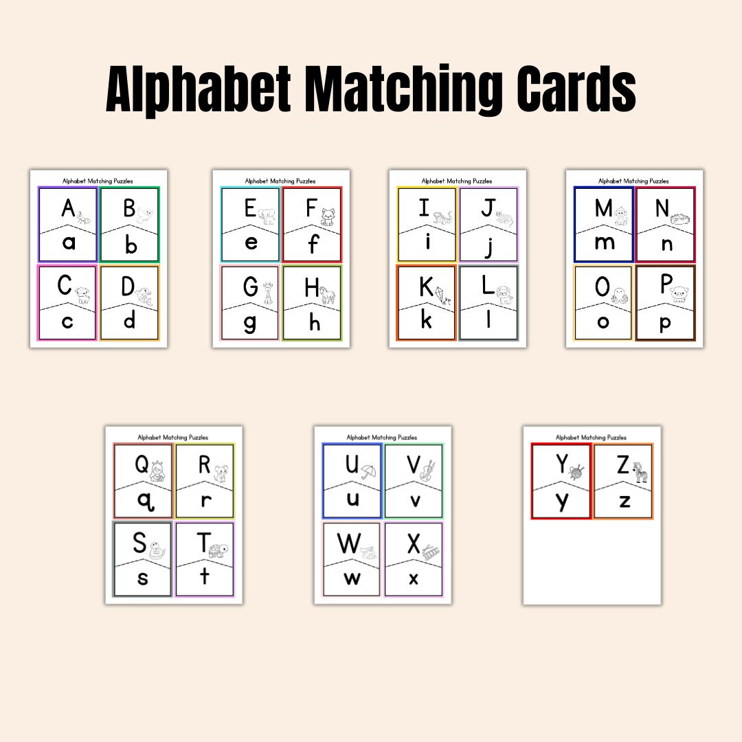 Alphabet Matching Puzzle Printable Letters Download Pre-k Puzzle Game ...