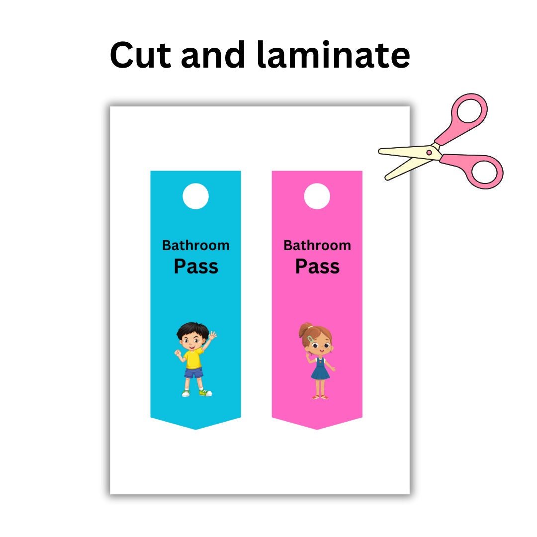 Classroom Bathroom Pass to Control Students Printable Worksheet ...