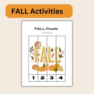 Fall Activity for Kids Printable Homeschool Puzzles Learning ...