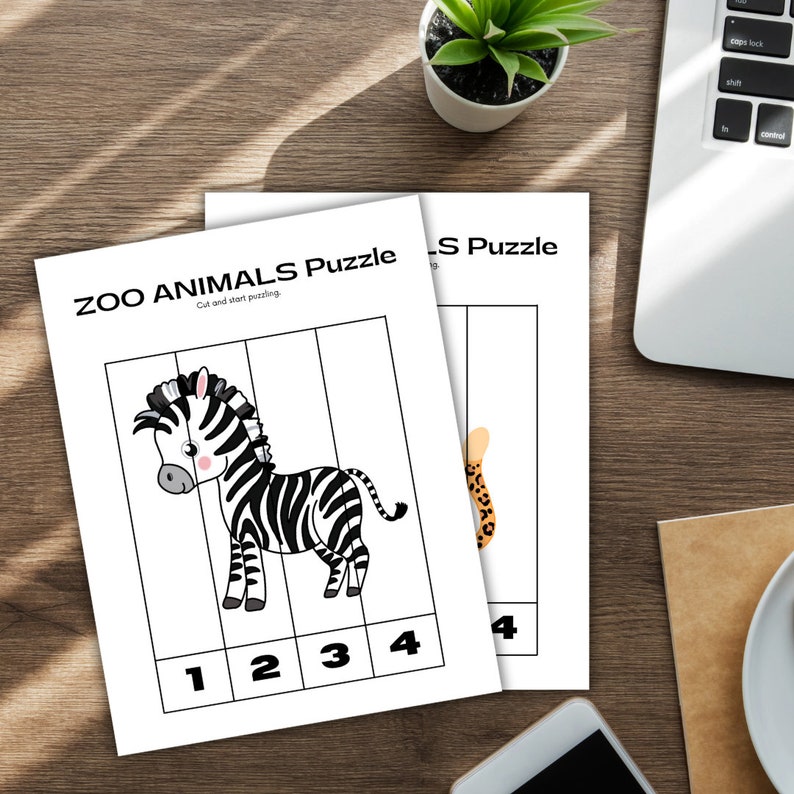 Zoo Animals Puzzle Printable Kids Animals Activity Kindergarten Animals ...