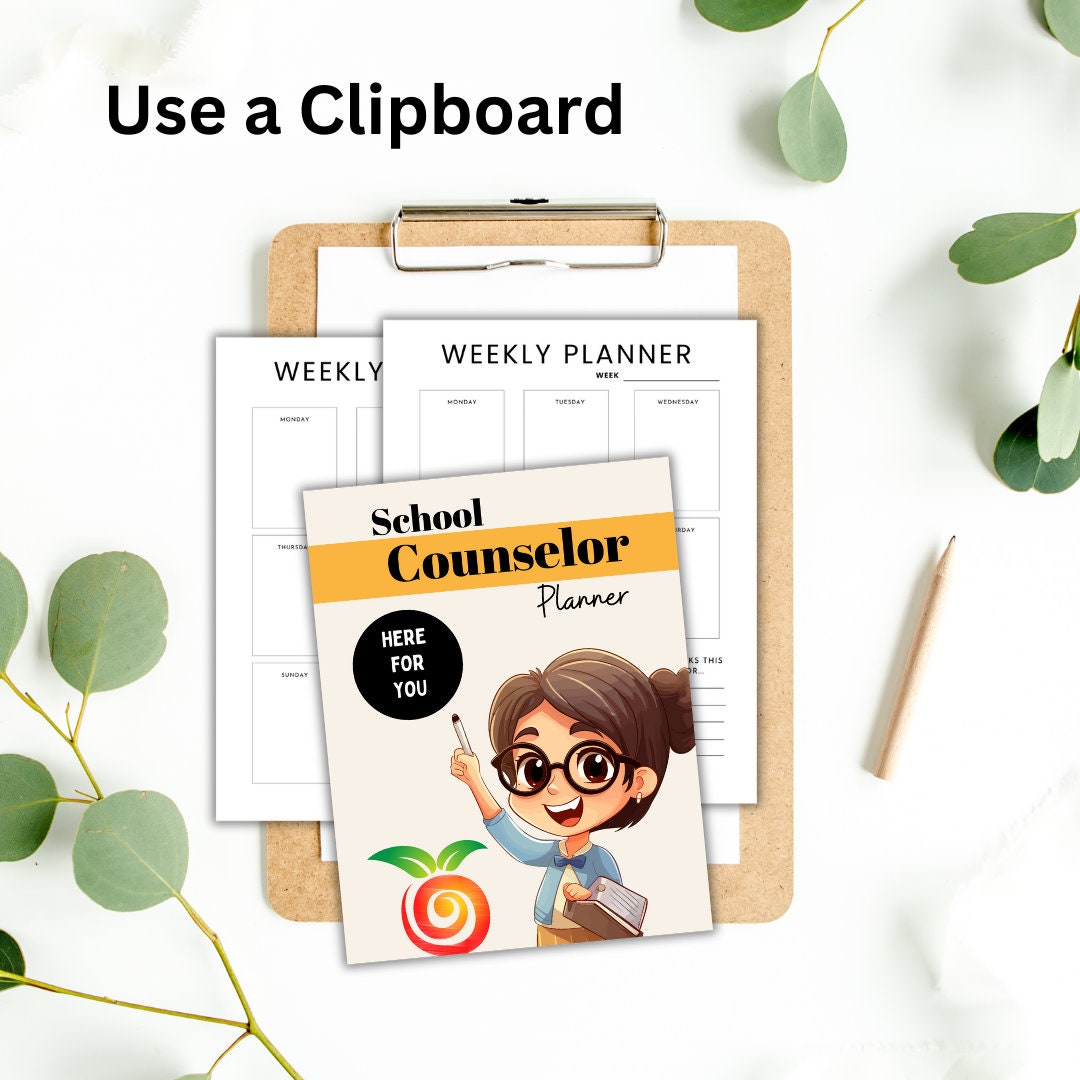 Counselor Printable Planner Digital School Counselor Weekly Planner ...
