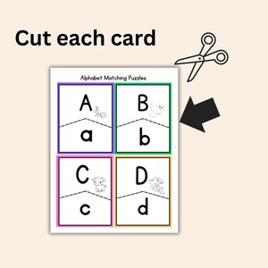 Alphabet Matching Puzzle Printable Letters Download Pre-k Puzzle Game ...