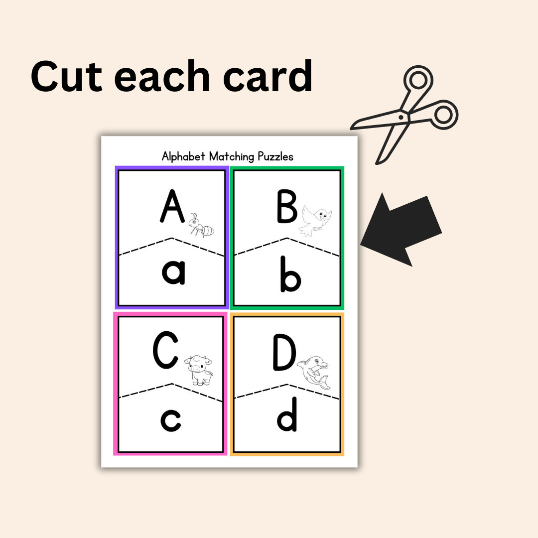 Alphabet Matching Puzzle Printable Letters Download Pre-k Puzzle Game ...