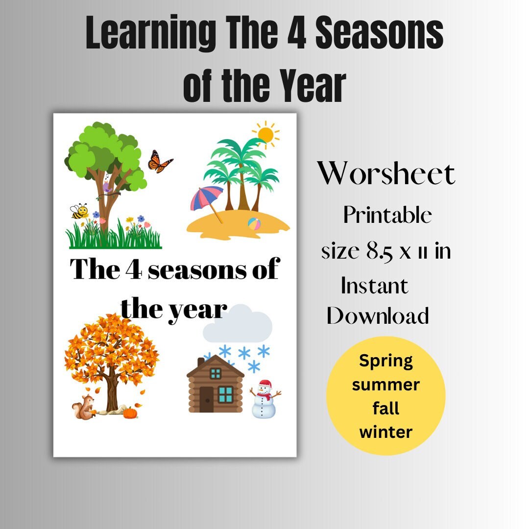 The 4 Seasons of the Year Printable Worksheet, Downloadable, Spring ...