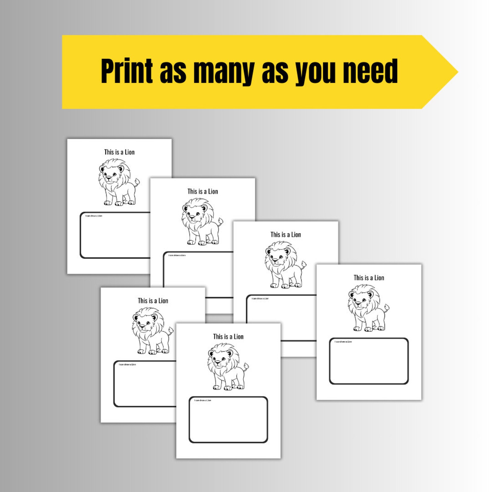 Zoo Animals Book Printable Coloring Book Animals Digital Zoo Book ...