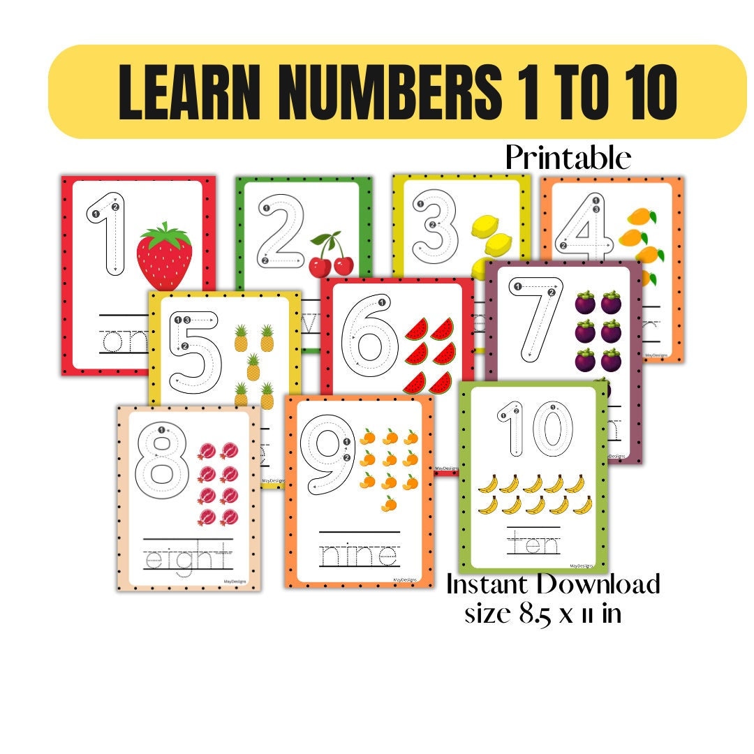 Numbers 1 to 10 Printable Worksheet Students Learning Trace Write and ...