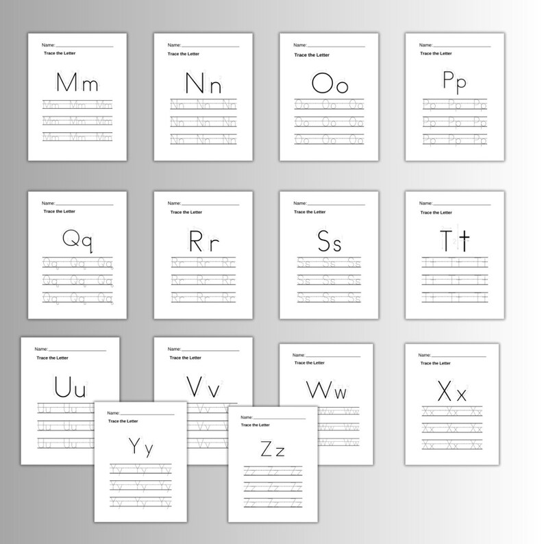 Alphabet Letters A to Z Printable and Downloadable Learn Write Trace ...