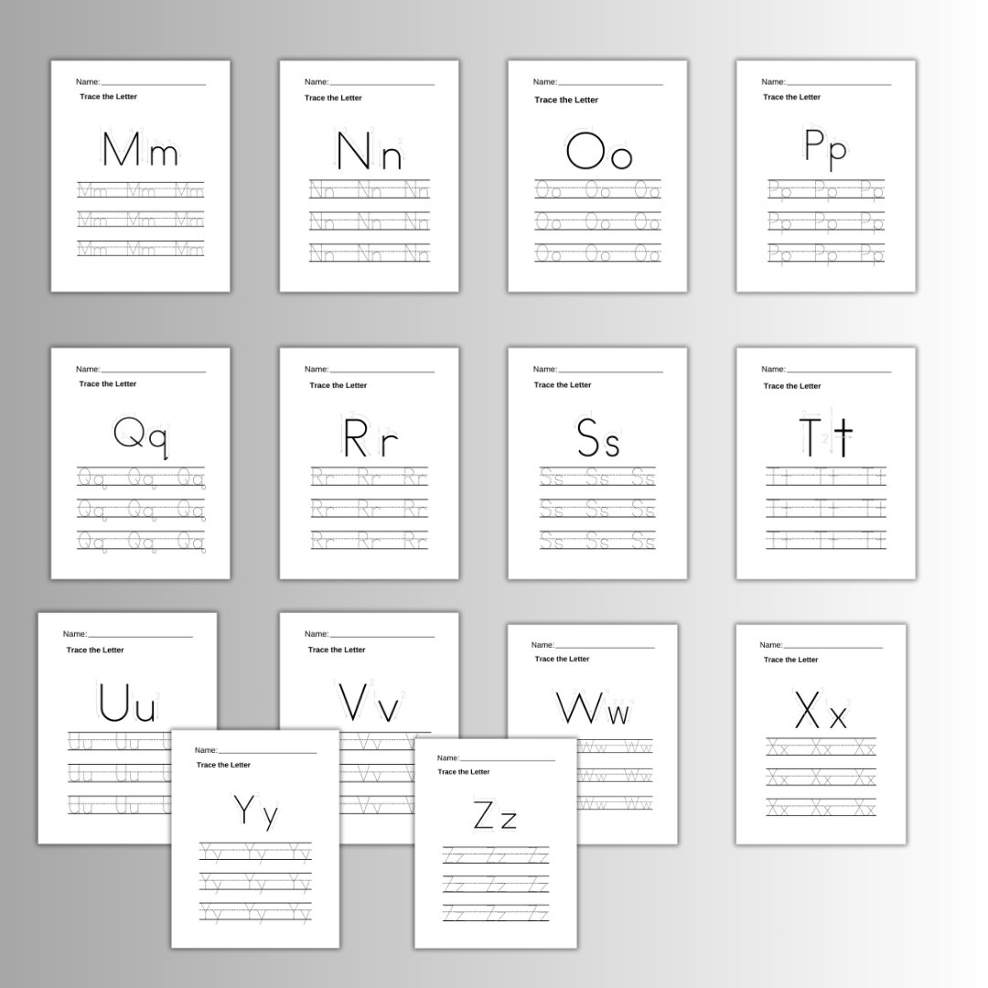 Alphabet Letters A to Z Printable and Downloadable Learn Write Trace ...