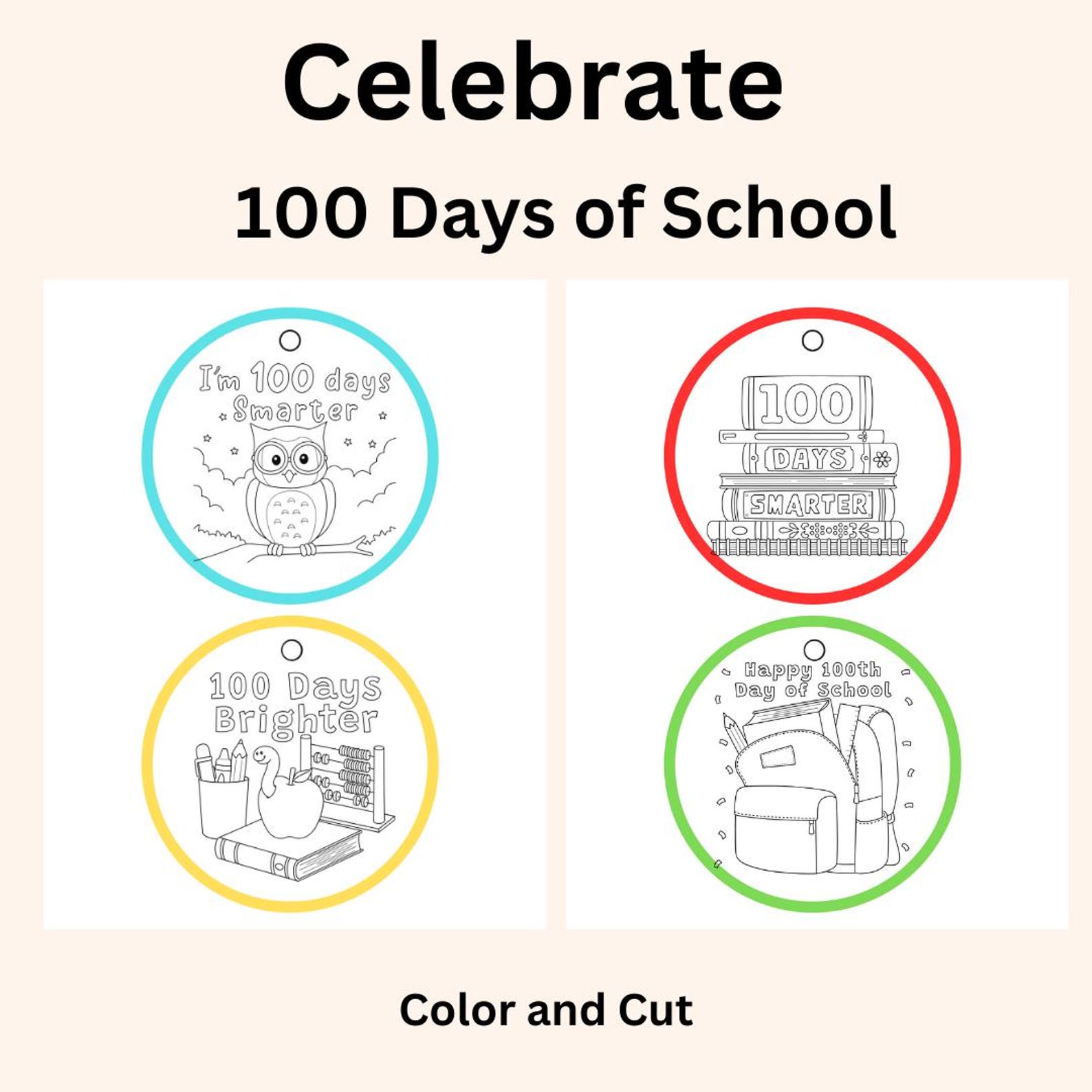100 Days of School Packet FREE Glasses, Hats Printable Worksheet ...