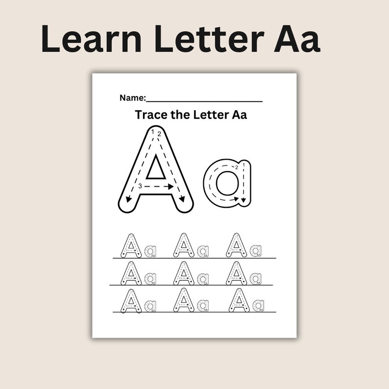 ABC Power Pack: Write, Trace & Learn the Alphabet Letters Aa Printable ...