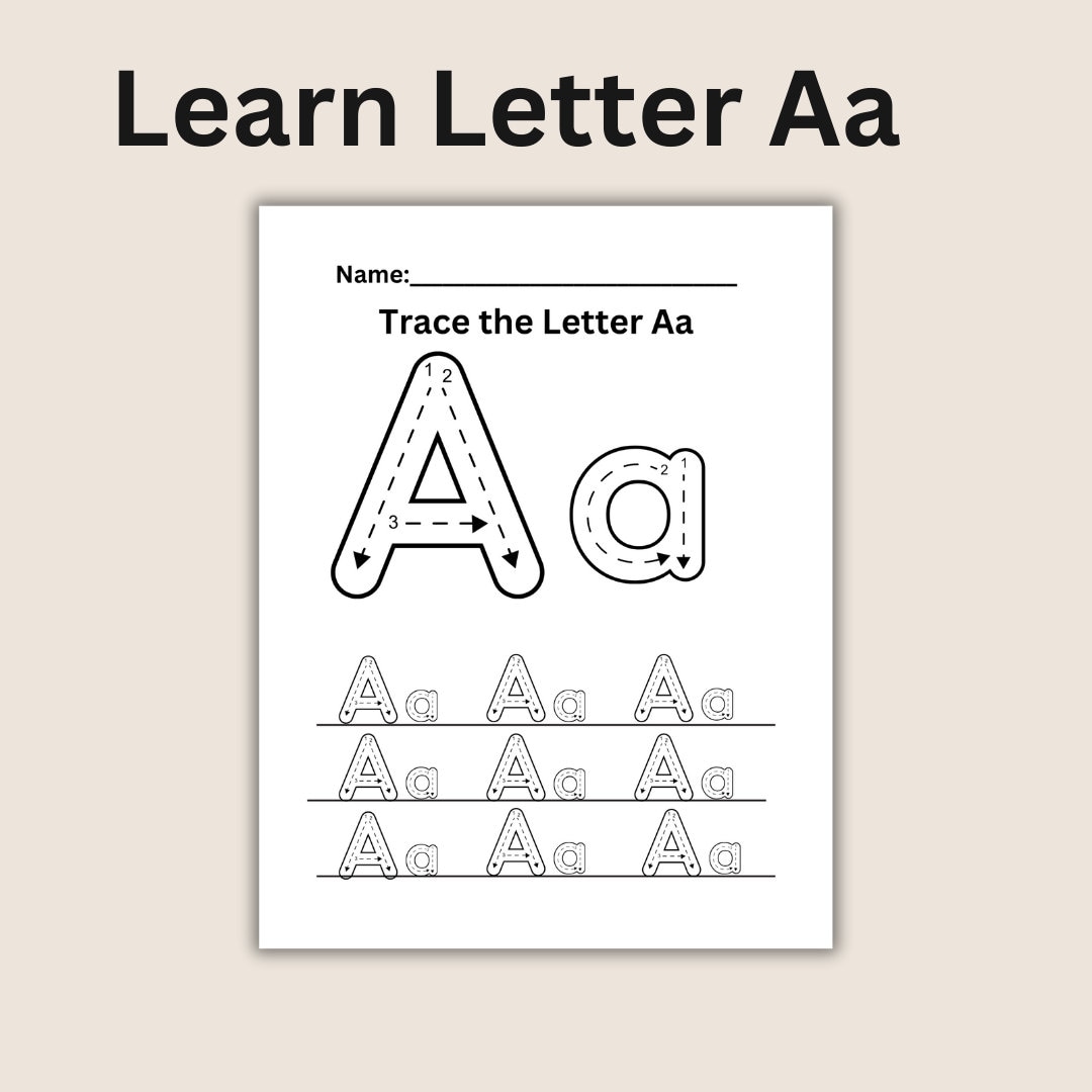 Alphabet Letters Aa Printable 10 Worksheet Early Learning Kindergarten ...