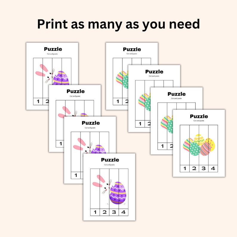 Easter Printable Puzzles: Fun Learning Activities Digital Download ...
