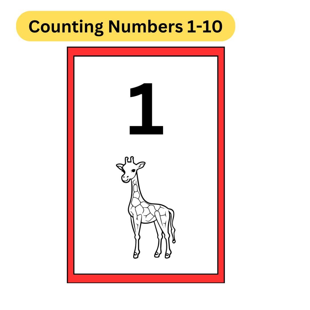 Printable Cards Numbers 1 to 10 Counting Pre-k Numbers Flash Cards ...