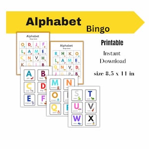 Alphabet Bingo Printable Letters Play Bingo Download ABC Print ...