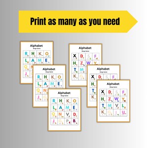 Alphabet Bingo Printable Letters Play Bingo Download ABC Print ...