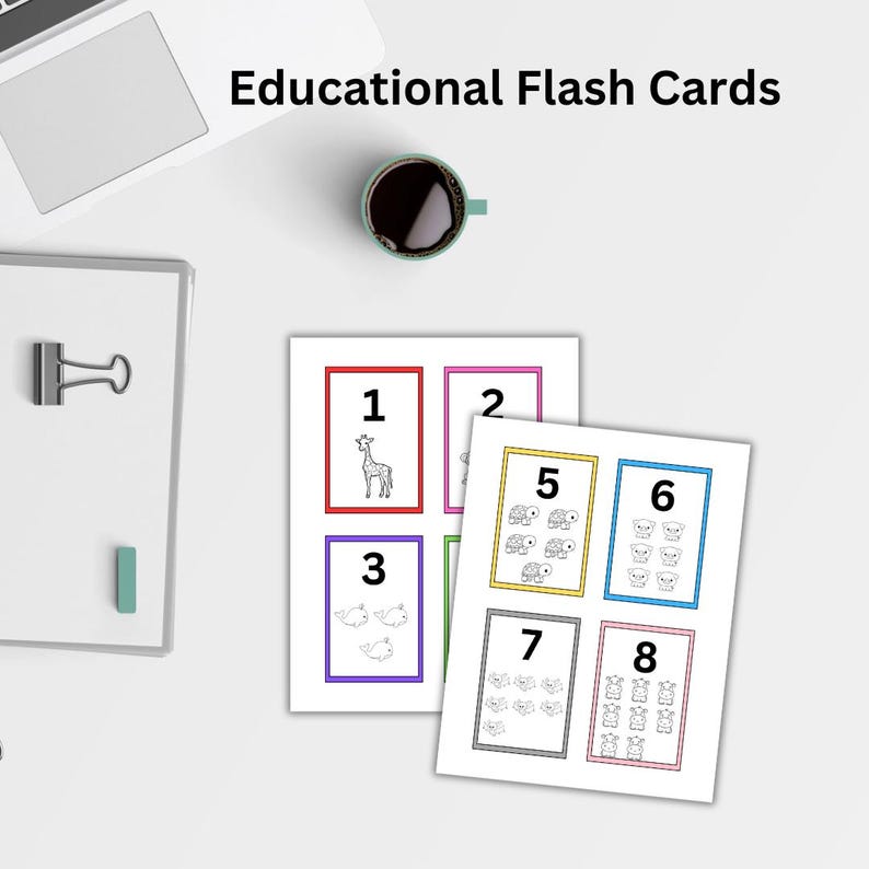 Numbers 1-10 Flash Cards: Pre-k Counting Printable (PDF, PNG) - Etsy