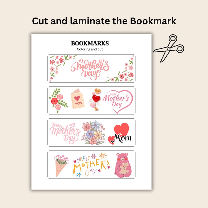 Mother's Day Printable Bookmark Gift for Her Mom's Day School Mom ...