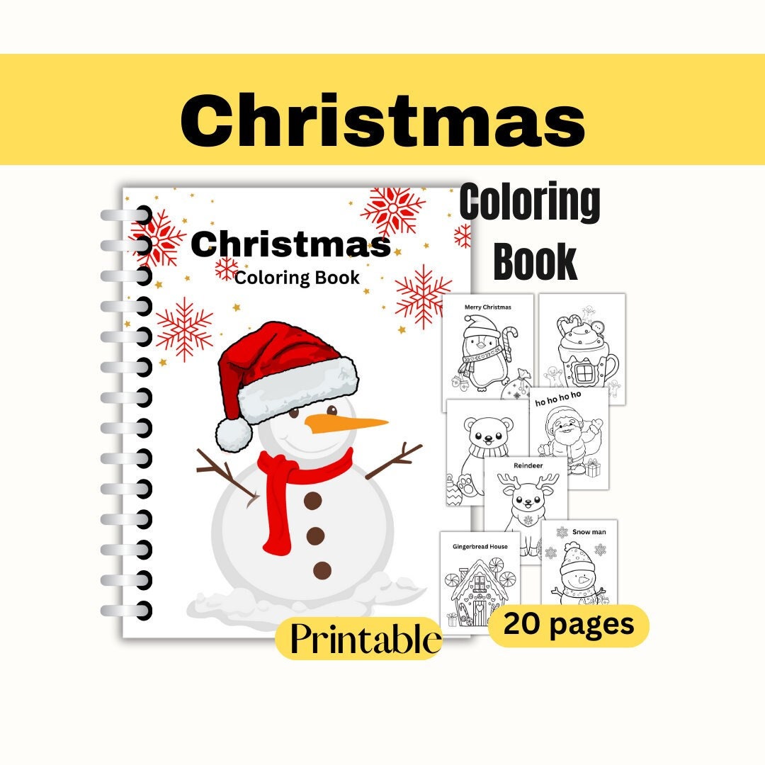 Christmas Coloring Book Printable for Kids Students Fun Activity ...
