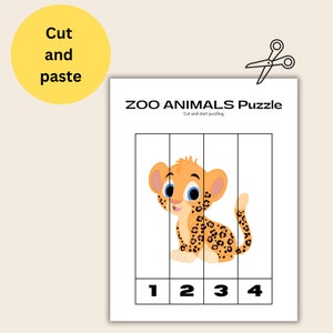 Zoo Animals Puzzle Printable Kids Animals Activity Kindergarten Animals ...