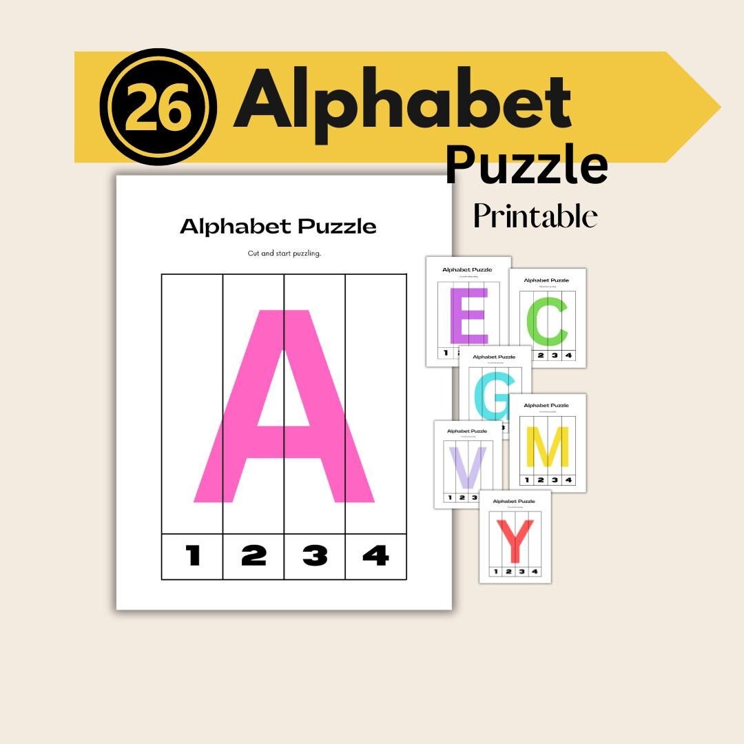Alphabet Puzzle Worksheet: ABC Printable for Preschool Letters ...