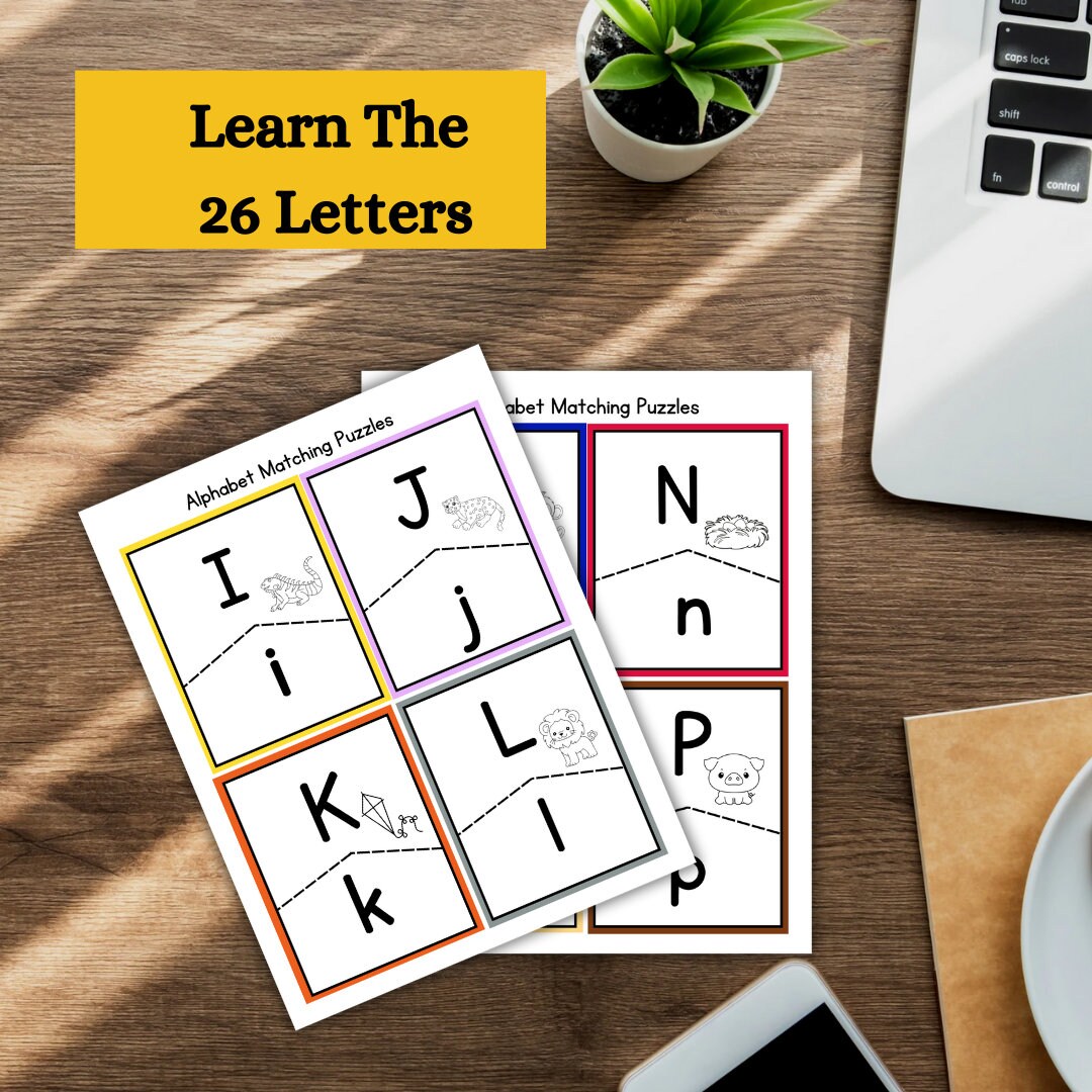 Alphabet Matching Puzzle Printable Letters Download Pre-k Puzzle Game ...