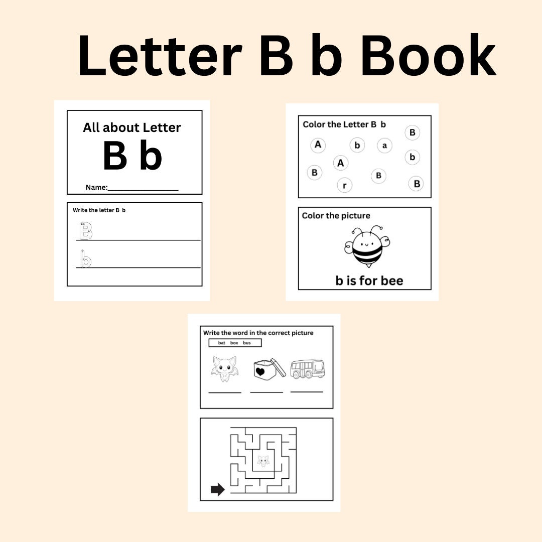 All About Letter B B Printable Book Worksheet Educational Home School ...