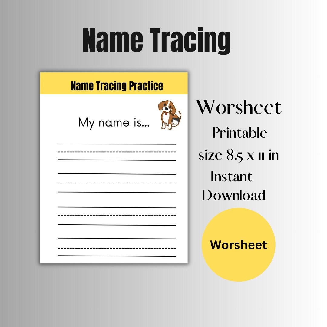 Name Tracing Worksheet Printable, Learning Your Name, Last Name ...