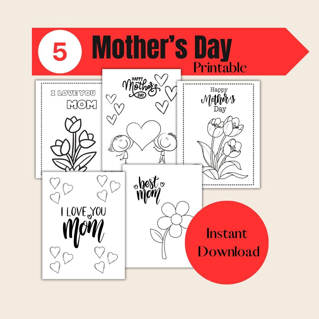 Mother's Day Coloring Pictures Kids Craft Mother's Gift Printable ...