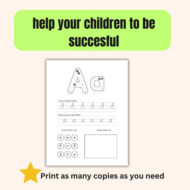 Alphabet Book Printable: Early Learning, Letters & Tracing Kindergarten ...