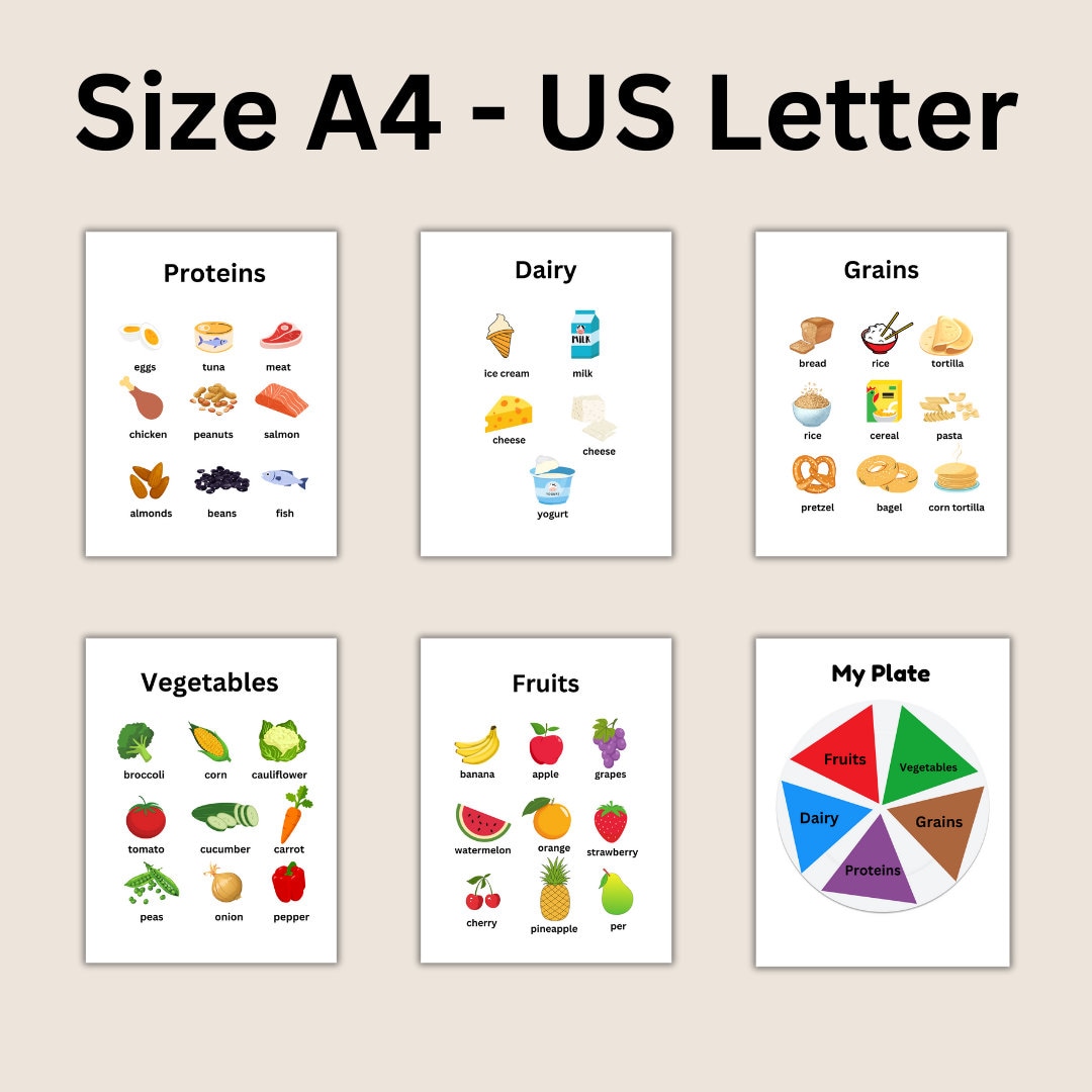 Educational Poster My Plate Printable Poster A Decoration Classroom ...