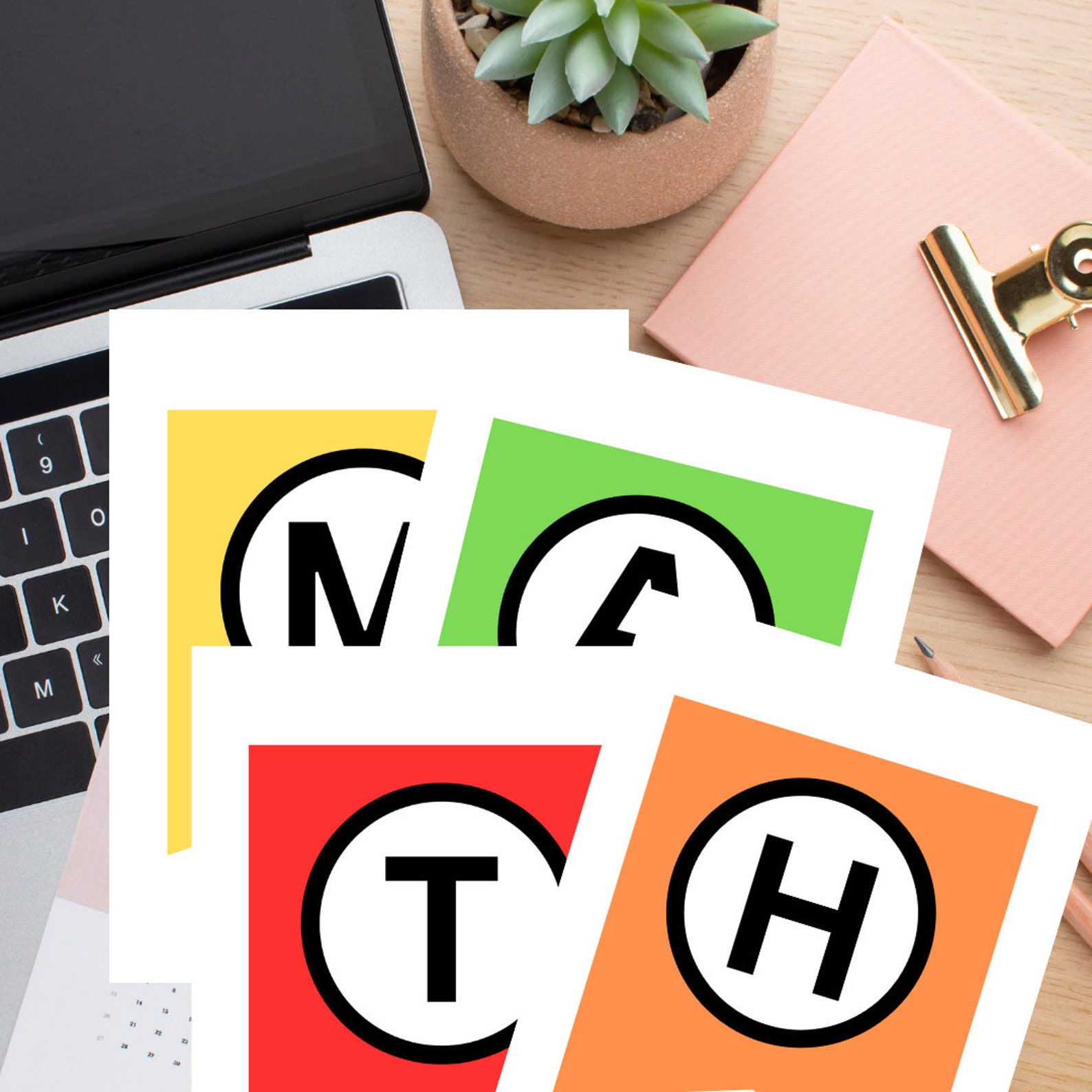 Math Sign Printable Flags Downloadable Classroom Flags Decor Print ...