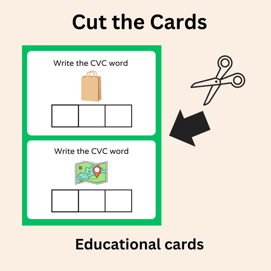 Printable Short Words Flash Cards Reading Cvc Downloadable Educational ...
