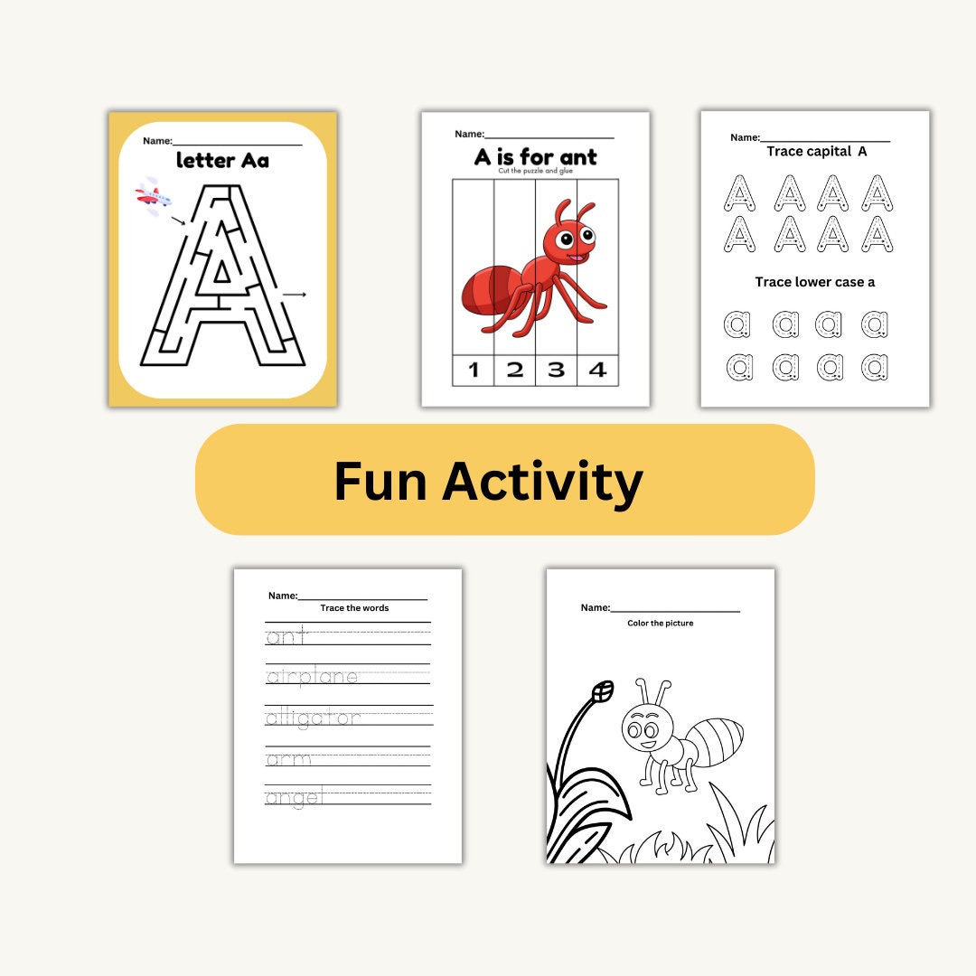 Alphabet Letters Aa Printable 10 Worksheet Early Learning Kindergarten ...