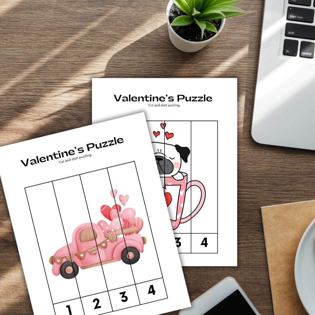 Valentines Puzzle for Kids: Printable Number Games (PDF, PNG) - Etsy