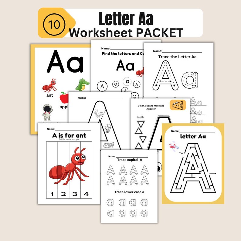 ABC Power Pack: Write, Trace & Learn the Alphabet Letters Aa Printable ...