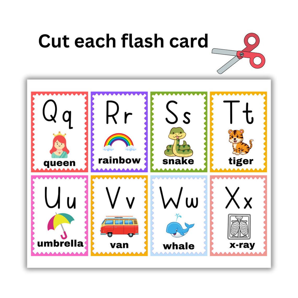Alphabet Flash Cards Printable and Downloadable, Learn Letters and ...