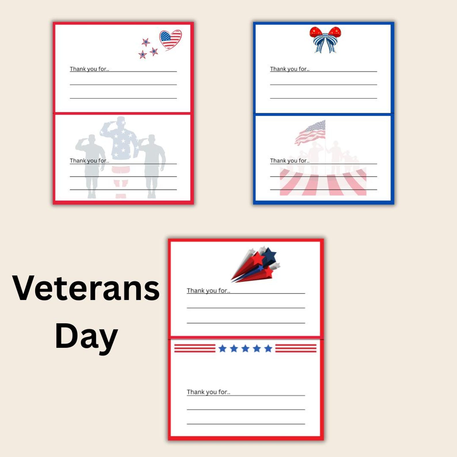Veterans Day Printable Cards Give Gratitude This Memorial Day Cards for ...