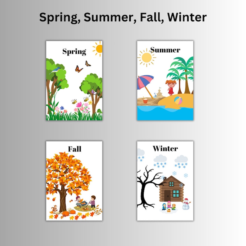 The 4 Seasons of the Year Printable Worksheet, Downloadable, Spring ...