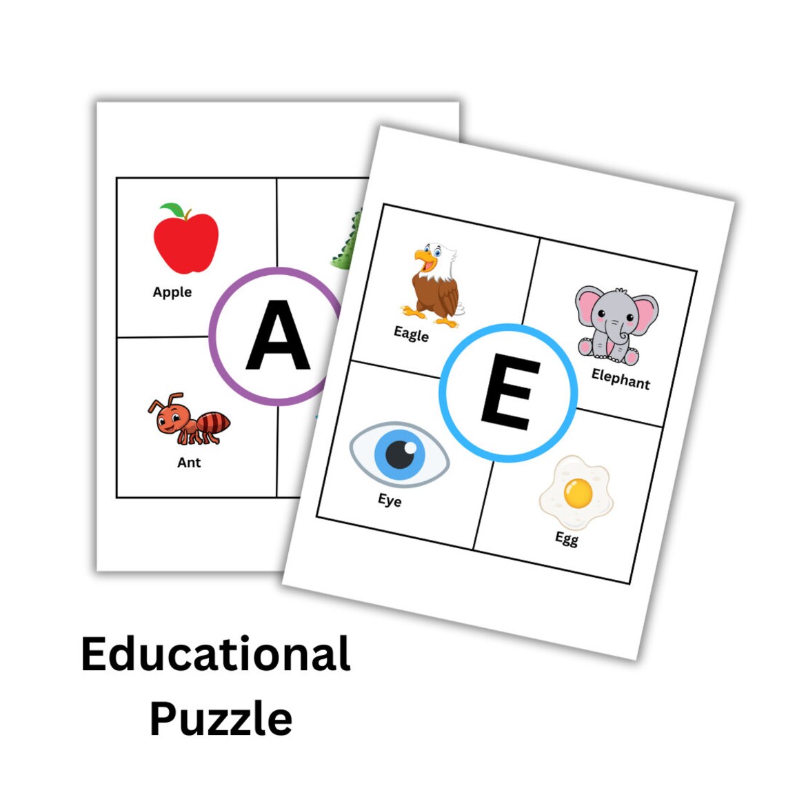 Vowels Puzzle Early Learning Printable Worksheet Sounds, Letters ...