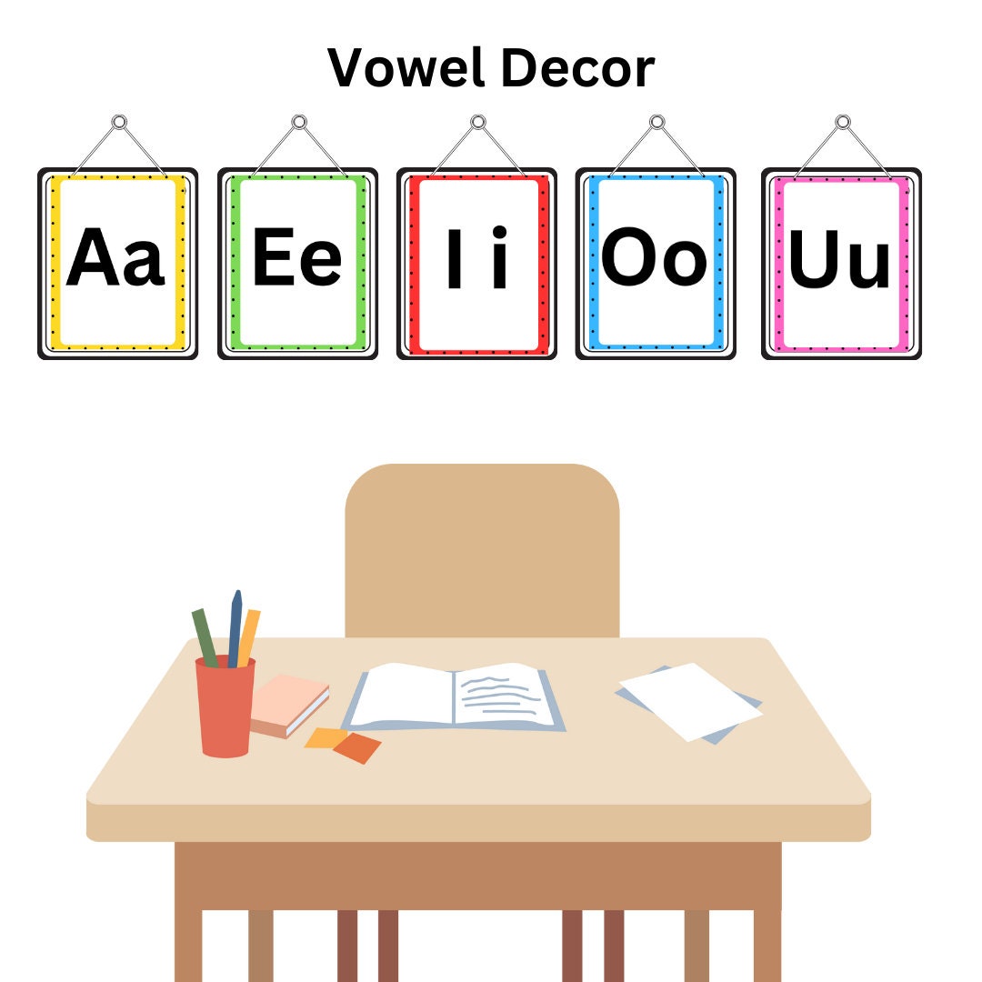 Printable Vowel Cards: Early Learning, Classroom Wall Decor PDF ...