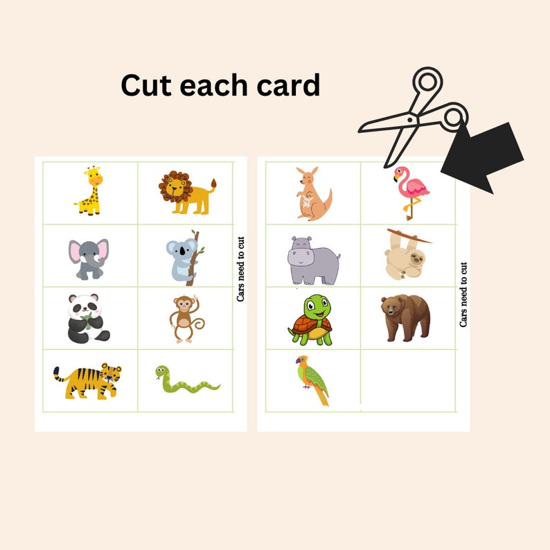Zoo Animals Bingo Printable Game Download Bingo Cards Kids Fun Bingo ...