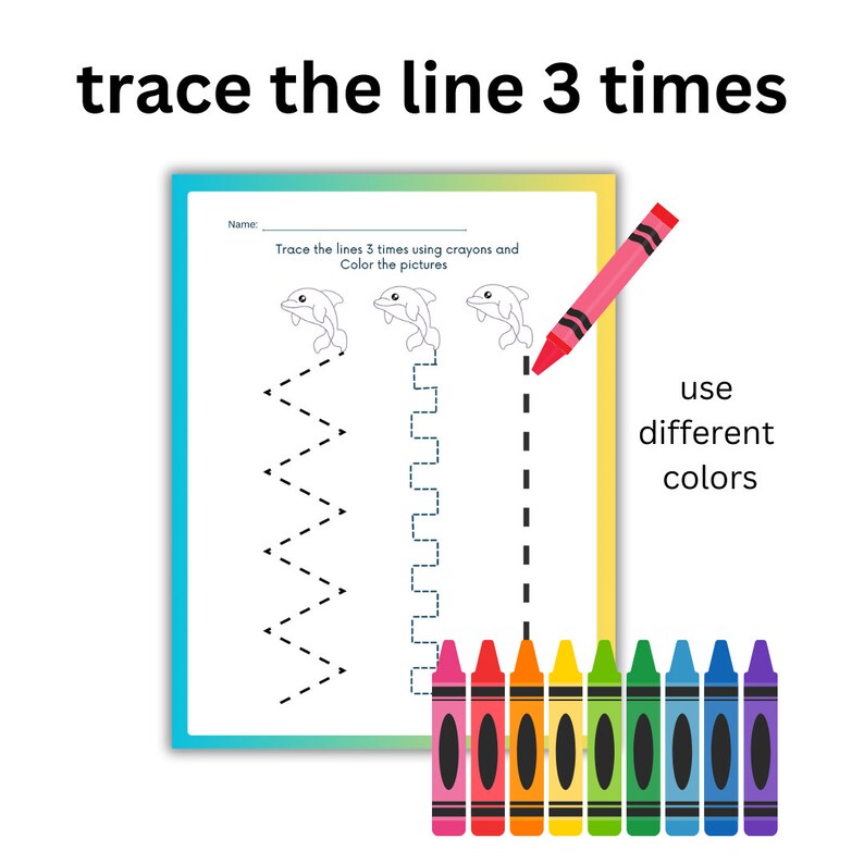 Motor Skills Tracing Worksheet: Preschool Printable Kids Practice ...