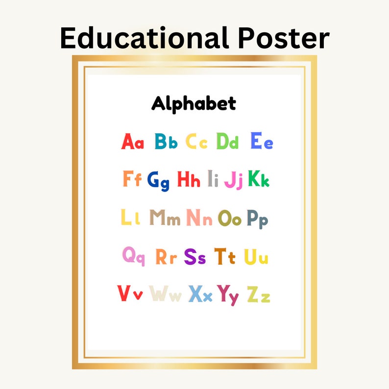 Educational Posters: Alphabet, Numbers, Shapes, Colors , Emotions ...