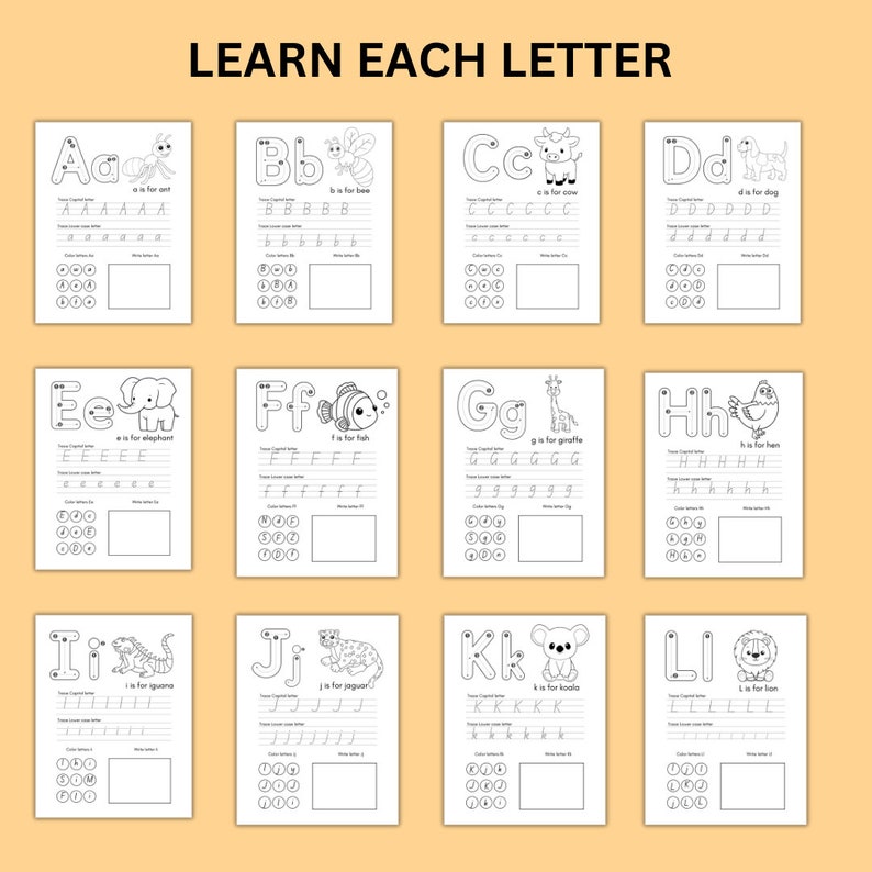Alphabet Letters A to Z Printable and Downloadable, Learn, Write, Trace ...