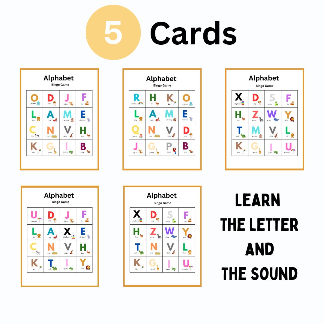 Alphabet Bingo Printable Letters Play Bingo Download ABC Print ...