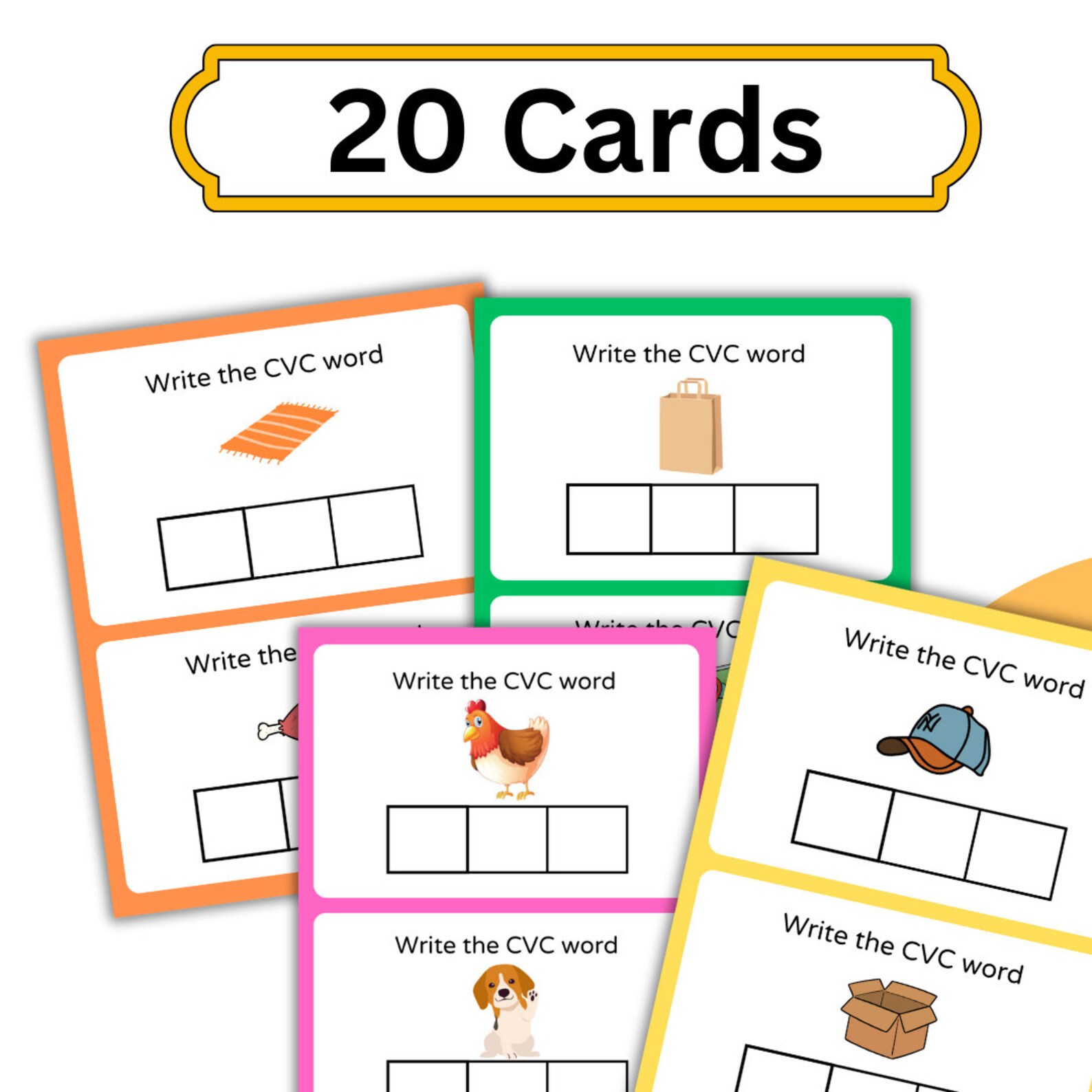 Printable Short Words Flash Cards Reading Cvc Downloadable Educational ...