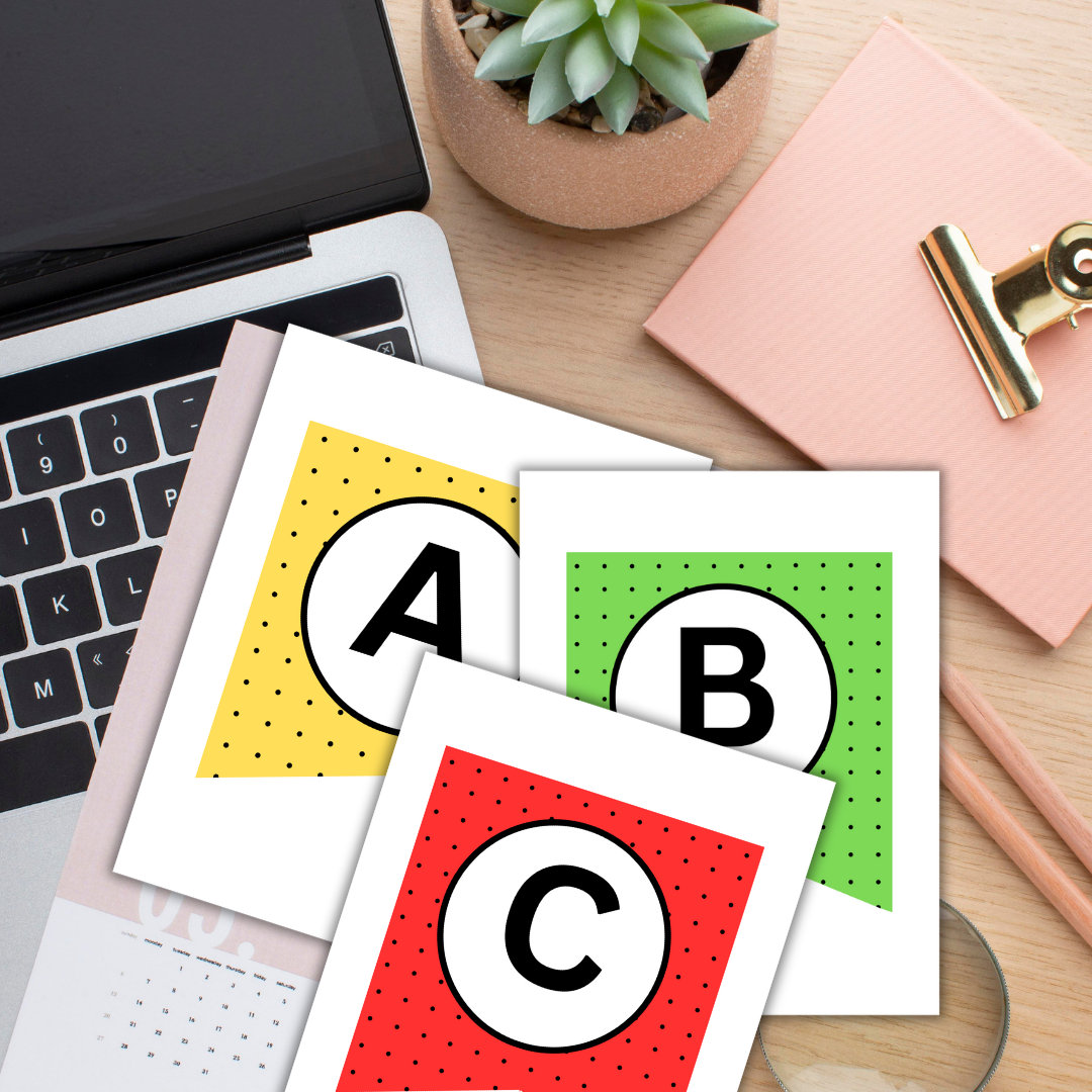 ABC Printable Classroom Flags Decor Playroom for Kids Letters Practice ...