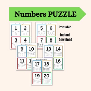 Digital 1 to 20 Numbers Matching Puzzle Download Counting Numbers Print ...