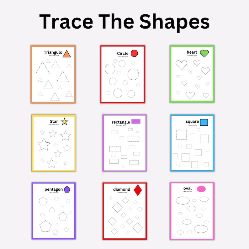 Shapes Printable Worksheet Tracing Shapes and Coloring Print Shapes ...