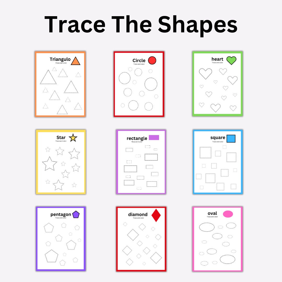 Shapes Printable Worksheet Tracing Shapes and Coloring Print Shapes ...